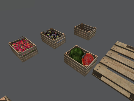 Second Life Marketplace - GD MESH FULL PERM PLATFORM CRATES FRUIT MARKET
