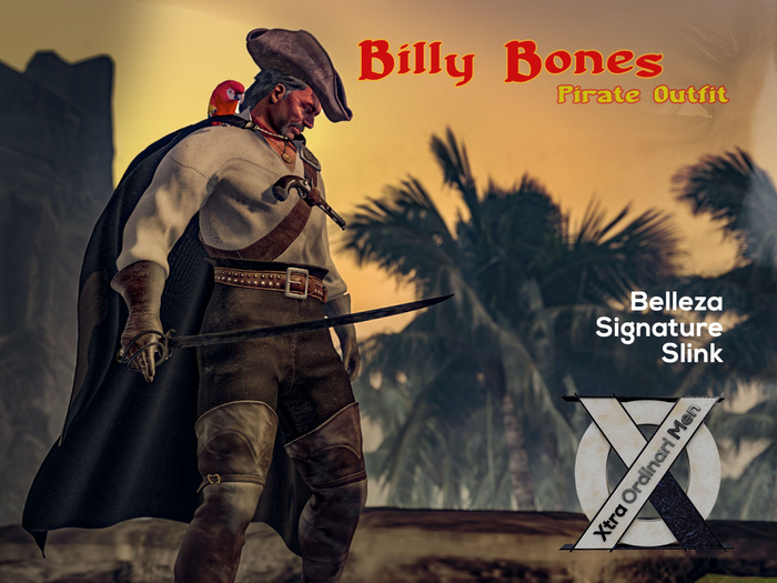 Second Life Marketplace - *XO MEN* BILLY BONES PIRATE OUTFIT
