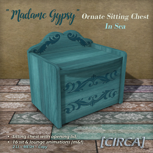 Second Life Marketplace - [CIRCA] - "Madame Gypsy" Ornate Sitting Chest ...