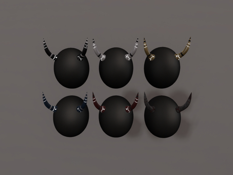 Second Life Marketplace - [Katz] Cyberpunk Oni Horns-Bloodstained