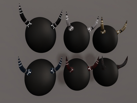 Second Life Marketplace - [Katz] Cyberpunk Oni Horns-Bloodstained