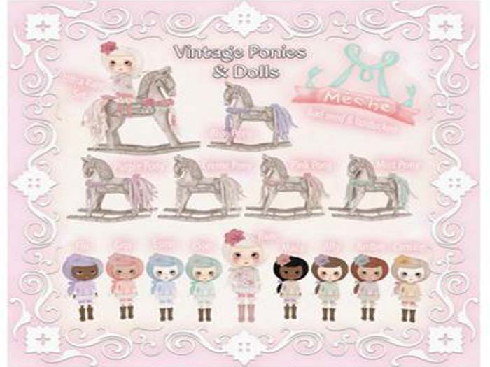 Second Life Marketplace - Vintage Ponies & Dolls "Creme Pony"