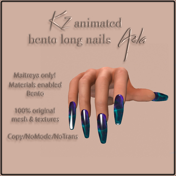 Second Life Marketplace - KZ animated long nails Aela BENTO materials ...