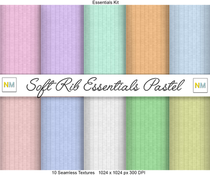 Second Life Marketplace - Soft Rib Essentials Pastel Kit 10 Seamless ...