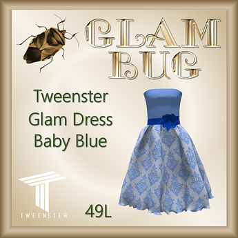 Second Life Marketplace - Tweenster Glam Dress - Baby Blue - Boxed