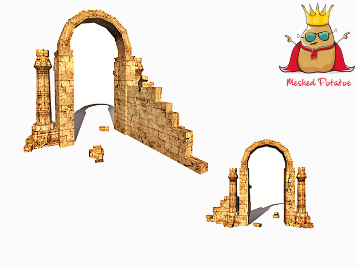 Second Life Marketplace - Meshed Potato - Medieval Arch Ruins - Full ...