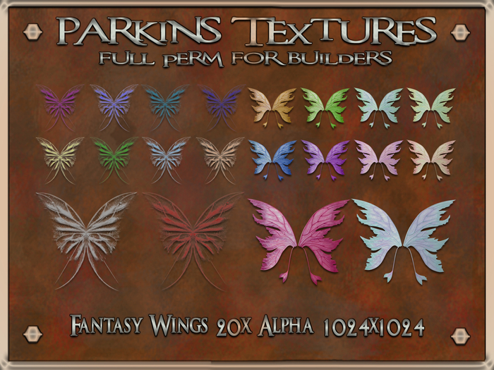 Second Life Marketplace - Parkins Textures - Fantasy Wings Set - 20x ...