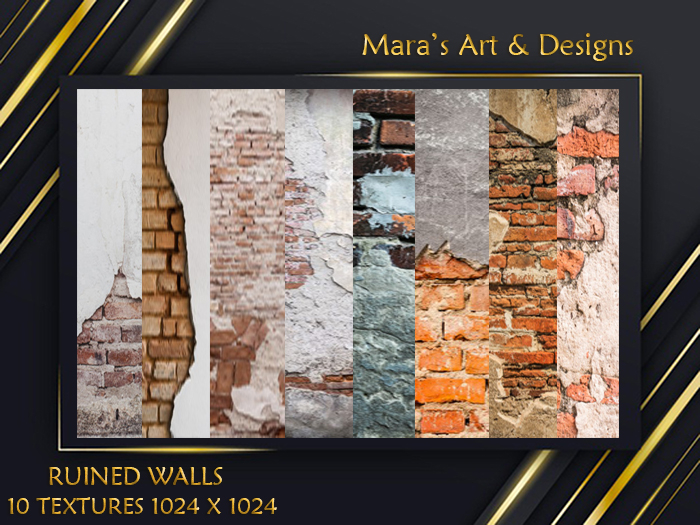 Second Life Marketplace - Ruined Wall Textures - Full Perm