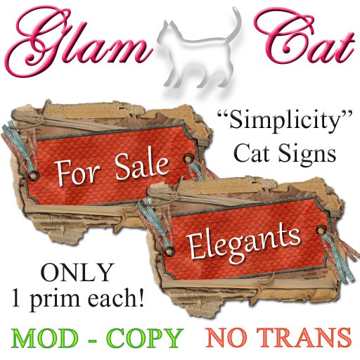 Second Life Marketplace - Wildwood Cats - Kitties Signs (Cute Style ...