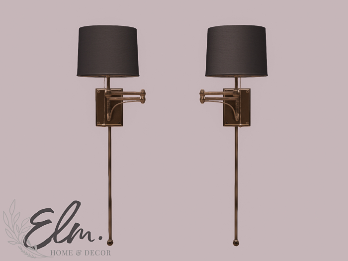 Second Life Marketplace - Elm. Magnolia Sconces - Black