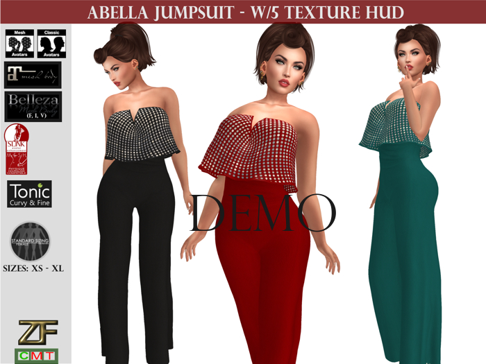 Second Life Marketplace - Zuloo - DEMO Abella Jumpsuit w/HUD - Classic ...