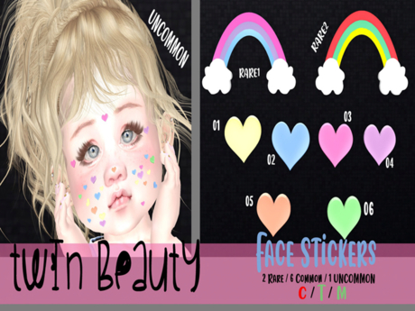 Second Life Marketplace - ~*TB*~ FaceStickers 1 Gacha - Full Set