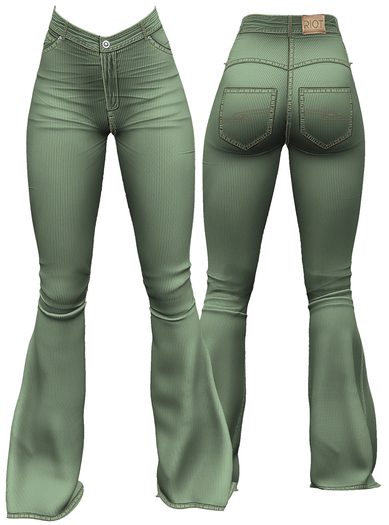 Second Life Marketplace - RIOT / Indigo Corduroy Flares - Moss ...