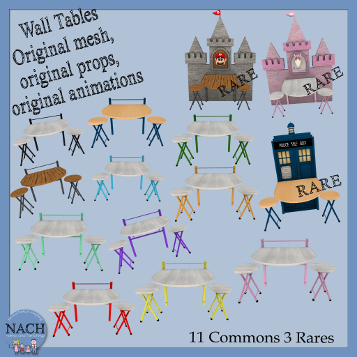 Second Life Marketplace - NACH Wall Table Yellow/White