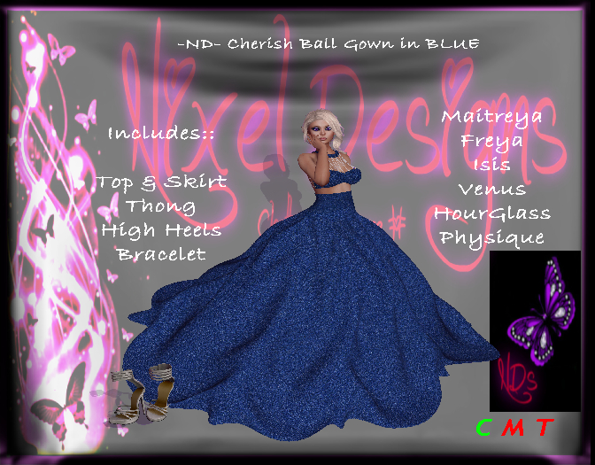 Second Life Marketplace - -ND- Cherish Ball Gown - Blue