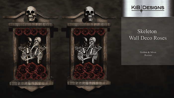 Second Life Marketplace - KiB Designs - Skeleton Wall Deco Roses