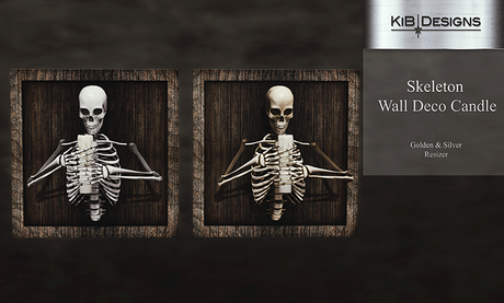 Second Life Marketplace - KiB Designs - Skeleton Wall Deco Candle