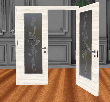 Second Life Marketplace - double door with central glass - roble blanco