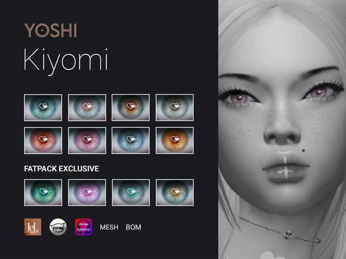 Second Life Marketplace - YOSHI - Kiyomi Kawaii Heart Eyes - Pack