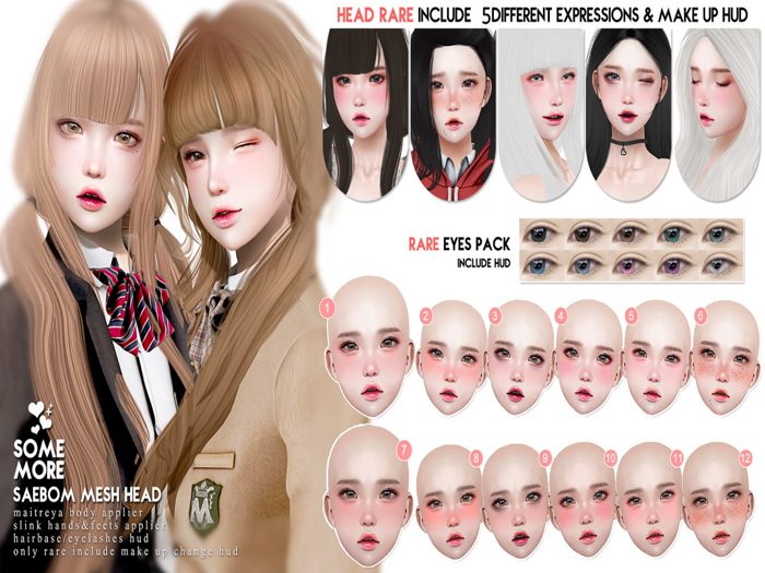 Second Life Marketplace - SOMEMORE / SaeBom mesh head - 11