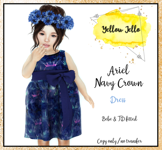 Second Life Marketplace - YJ - Ariel Dress Navy Crown - Bebe/Td fitted ...