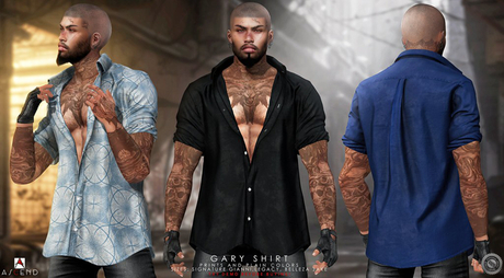 Second Life Marketplace - //Ascend// Gary Button Shirt - Black