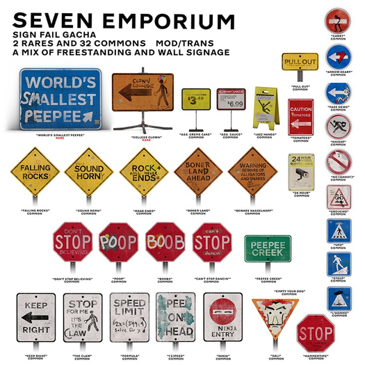 Second Life Marketplace - 7 - Clown College Sign (rez me!) RARE