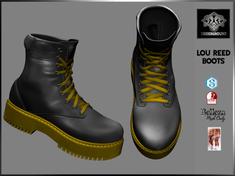Second Life Marketplace - +V8-SHOP-LOU REED-BOOTS-YELLOW