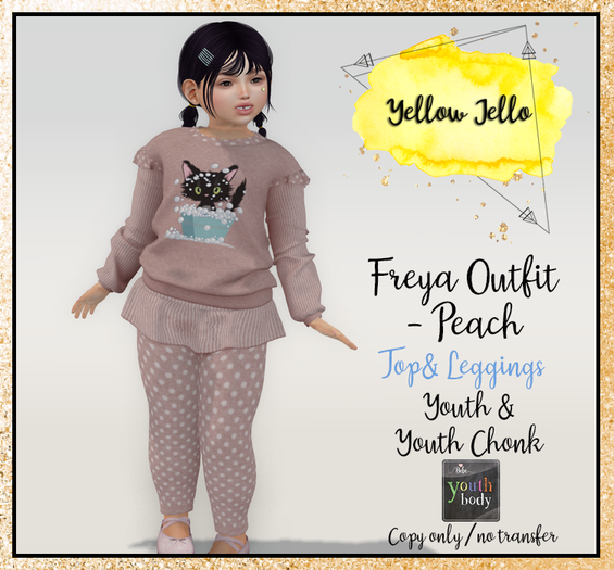 Second Life Marketplace - YJ - Freya Outfit Peach - Youth & Youth Chonk ...