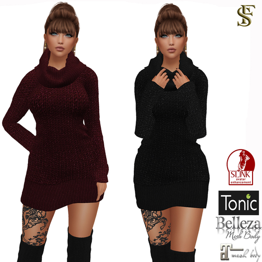 Second Life Marketplace Sf Sparkle Knitted Dress