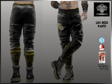 Second Life Marketplace - +V8-SHOP-LOU REED-PANTS-YELLOW CHASS