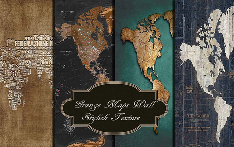 Second Life Marketplace - Grunge Maps Wall Stylish texture (NO seamless)