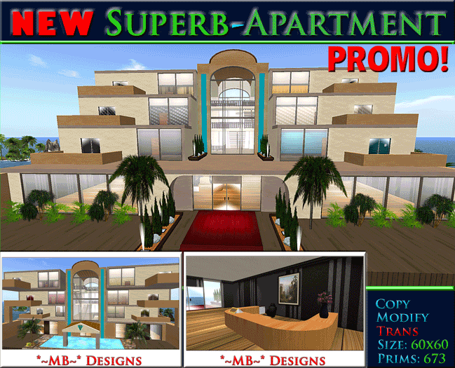 Second Life Marketplace - Superb Apartment (14 units) - Furnished