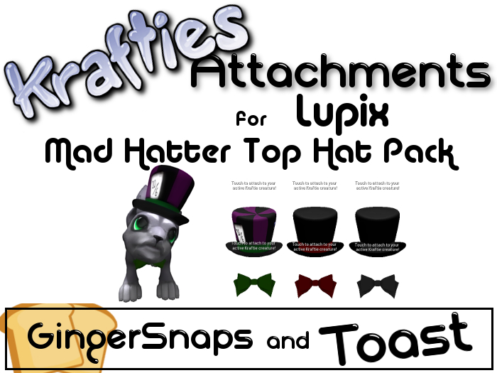 Second Life Marketplace - ^GT^ Mad Hatter Top Hat Pack for Lupix