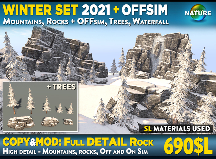 Second Life Marketplace - High detail WINTER SET 2021 - Instant winter ...