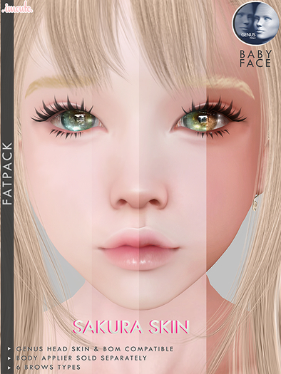 Second Life Marketplace - .imouto. Sakura Skin - Fatpack (Genus Baby Face)