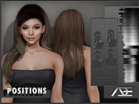 Second Life Marketplace - Ade - Positions Hairstyle (Greyscale)