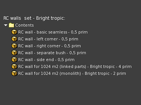 Second Life Marketplace - RC walls set - Bright tropic
