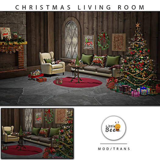 Second Life Marketplace - Little Bee Christmas Living Room gacha 5