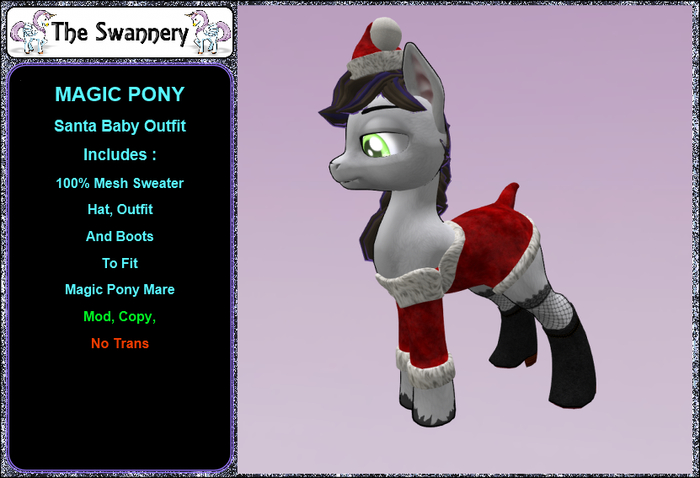 Second Life Marketplace - Magik Pony Mare - Santa Baby Outfit