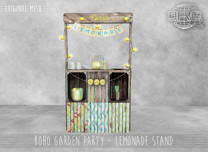 Second Life Marketplace - -DRD- Boho Garden Party Lemonade Stand