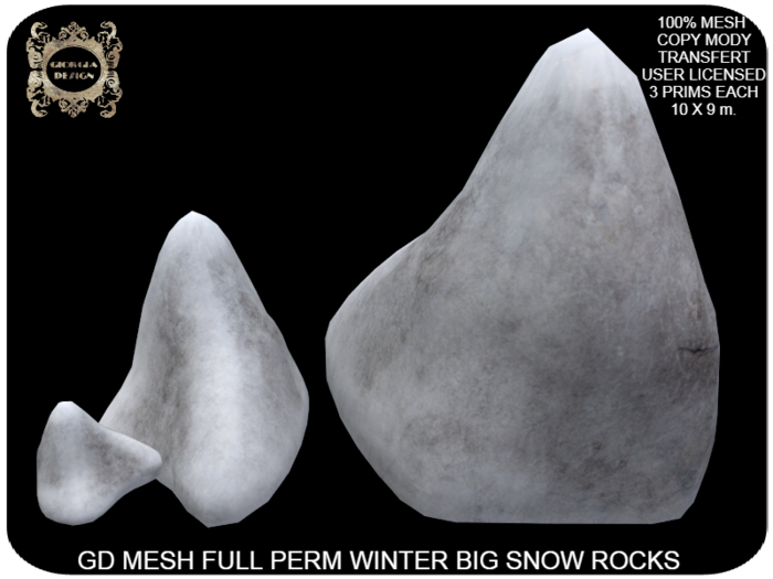 Second Life Marketplace - GD MESH FULL PERM WINTER BIG SNOW ROCKS