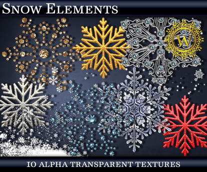 Second Life Marketplace - Snow Elements 10 Transparent Alpha Textures ...