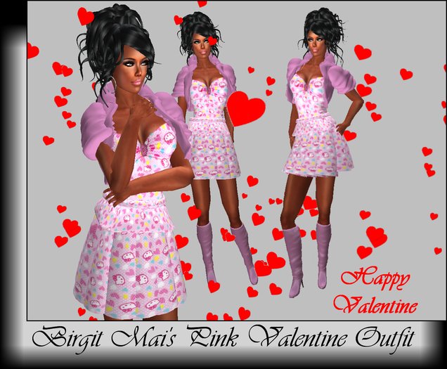 Second Life Marketplace - Birgit Mai's Pink Valentine Outfit (BOXED)