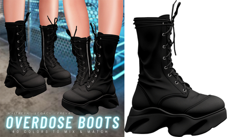 Second Life Marketplace - Demon Doll - Overdose Boots Onyx
