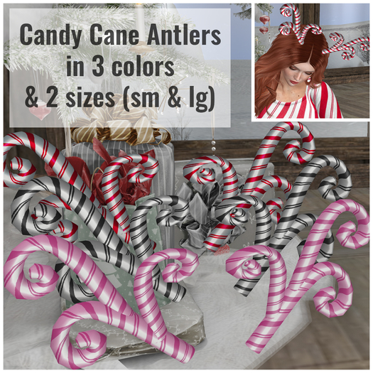 Second Life Marketplace - ~WC~ CandyCane Swirls Antlers