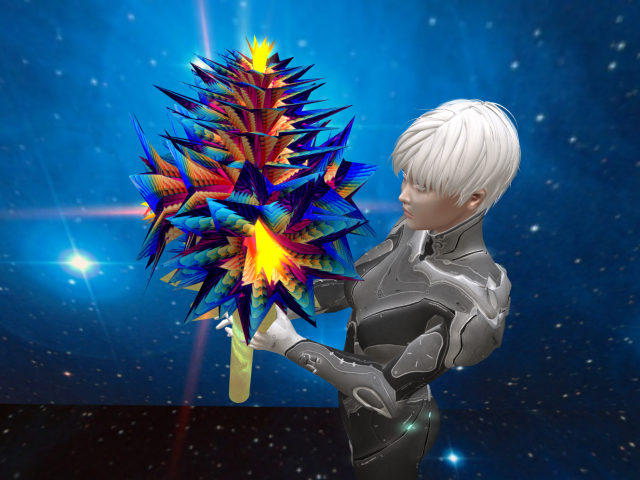 Second Life Marketplace - Vex Cross BLUE-RED alien flower bouquet