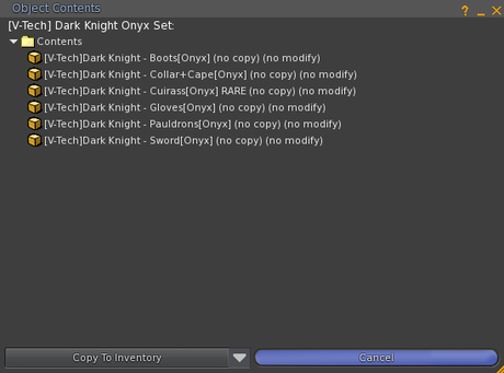 Second Life Marketplace - [V-Tech] Dark Knight Onyx Set
