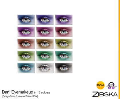 Second Life Marketplace - Zibska [50% Off] ~ Dani Eyemakeup in 15 ...