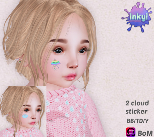 Second Life Marketplace - Inky! cloud sticker Omega & BoM